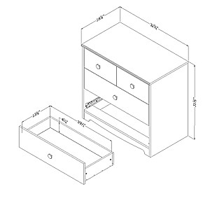 South Shore Little Teddy 3 Drawer Chest, Pure White