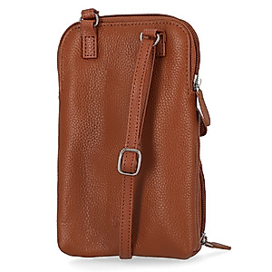 Mundi Miracle Womens Cell Phone Purse Wallet RFID Crossbody Bag, Cognac