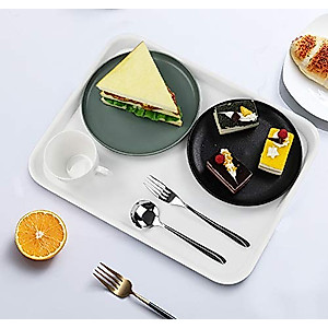 Uumitty 6-Pack Rectangular Plastic Serving Trays, Fast Food Cafeteria Tray, f