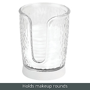 mDesign Plastic/Steel Compact Small Disposable Paper Cup Dispenser Storage Holder for Rinsing Cups on Bathroom Vanity Countertops - Rain Collection - Clear/White