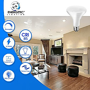 Energetic 12-Pack BR30 LED Recessed Light Bulb, 11W=75W, 2700K Soft White, 900LM, Dimmable Ceiling Flood Light Bulb for Cans, CRI85+, UL Listed