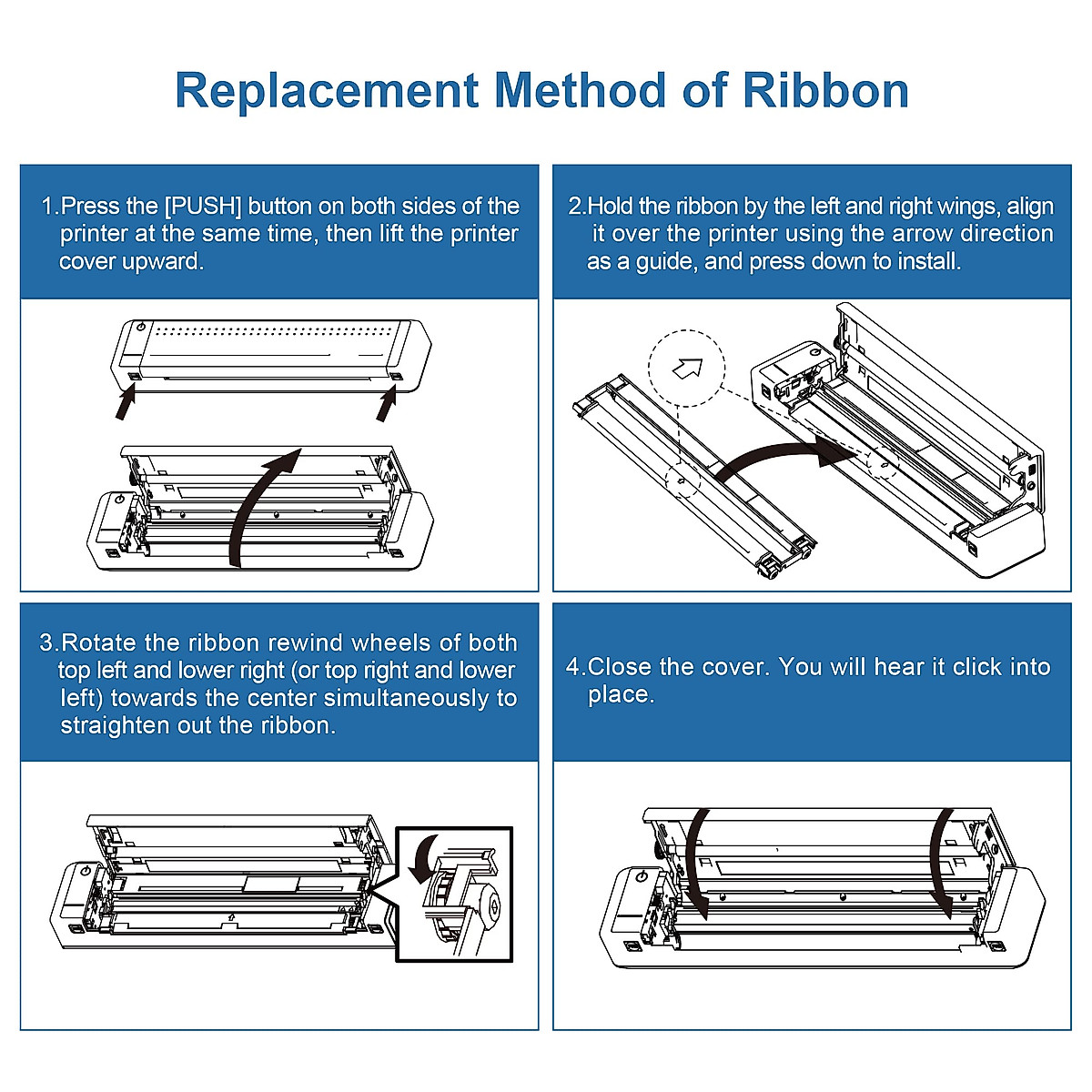 POLONO Thermal Transfer Ribbon, Thermal Ribbon Support MT800 (216mm) Portable Thermal Printer, Exclusive Thermal Ribbon Compatible for HPRT MT800 Wireless Bluetooth Portable Printer for Home/Office