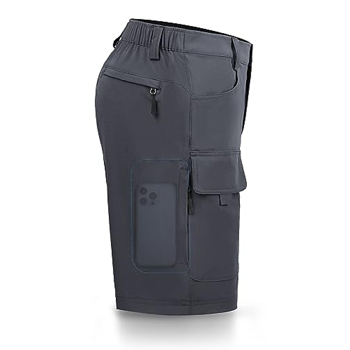 Hiauspor Men's Hiking Cargo Shorts 9"/10" Quick Dry Lightweight Waterproof for Golf Tactical Fishing Casual with 6 Pockets (Dark Grey, 36)