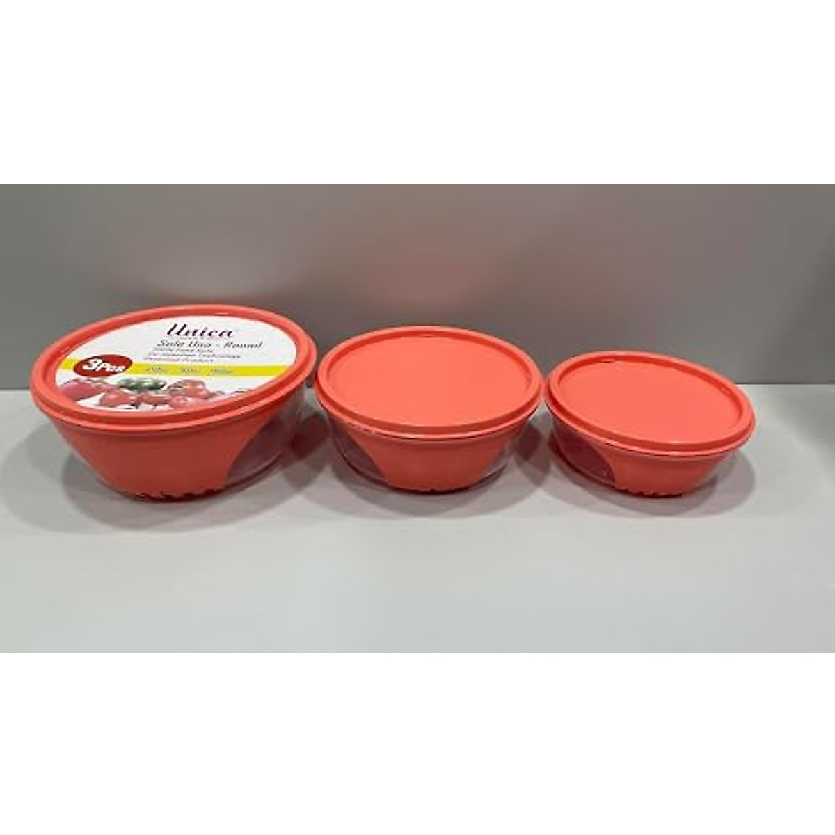 Unica Round Containers with Lids, Microwavable & Airtight, Freezer-safe Containers, BPA-free and Dishwasher Safe Meal Prep Container Set of 3, 15, 26, 39 oz, 6.9x6.9x3.01 in