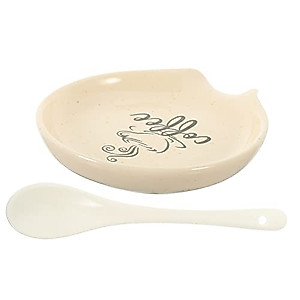 Cabilock 4 Sets Ceramic Spoon Rest Coffee Mug Spatula Holder Kitchen Spoon Rest Stove Spoon Holder Coffee Cups Ceramic Scoop Rest for Daily Use Scoop Holder for Kitchen Coffee Spoon Rest