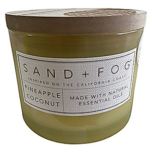 Sand and Fog Pineapple Coconut Scented Candle with Wooden Lid