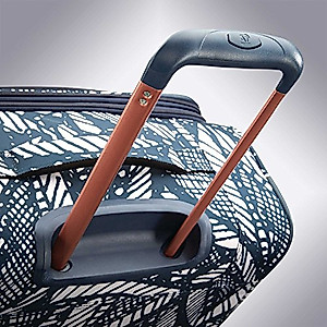 American Tourister Belle Voyage Softside Luggage with Spinner Wheels, Floral Indigo Sand, Checked-Medium 25-Inch