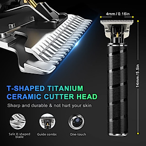 Ufree Hair Trimmer for Men, Beard Trimmer for Men Electric Razor Shavers Cordless Hair Clippers for Men, Zero Gapped T Blade Liners Grooming Hair Cutting Kit, Gifts for Men(Black)