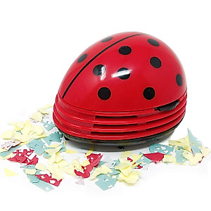 allydrew Cute Portable Mini Vacuum Cleaner for Home and Office, Ladybug