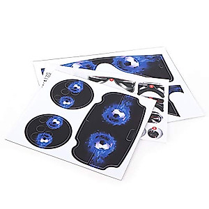VR Controller Headset Stickers, Ultra Thin Comfortable Accurately Paste VR Glasses Protective Sticker Anti Pollution for Oculus Quest 2(Blue Flame Football)