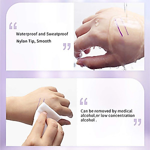 LabAider 6Pcs Professional Surgical Tip Skin Marker Pen Sterile Tattoo Stencil Markers Pen with Paper Ruler for Eyebrow, Lips - Individually Wrapped (0.5MM&1MM)