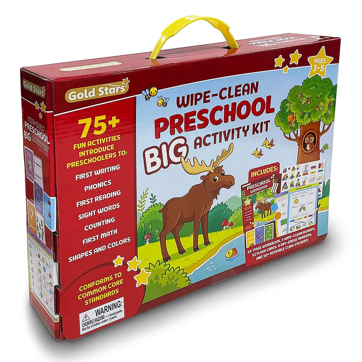 Parragon Preschool Big Activity Box Ages 3-5 Learning Toy: Learn to Write, Letter & Number Tracing, Math, & More. Box with Wipe Clean Boards, Workbook, Flash Cards, Reusable Stickers & More