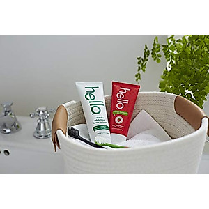 Hello Naturally Whitening Fluoride Toothpaste, Farm Grown Mint, Vegan, SLS Free, Gluten Free, Peroxide Free, 4.7 Ounce (Pack of 4)