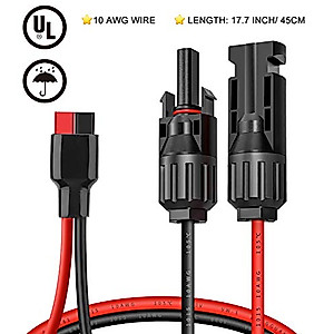 ELECTOP 10AWG Solar Panel Cable Connector Kit, Compatible with Solar Connector and Ads Port Adapter, Solar Connectors Extension Cable for Goal Zero Yeti Portable Solar Generator Power Station, RV