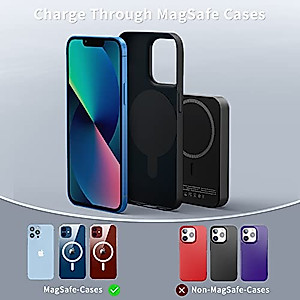 Morenjoy Magnetic Wireless Portable Charger, 10000 mAh Magnetic Battery for iPhone 14/13/12 Series, Magnetic Power Bank 15W Magnetic Wireless+20W USB C