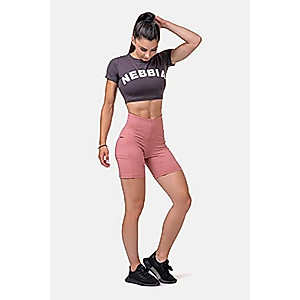 NEBBIA Short Sleeve Sporty Crop Top 584 Maroon