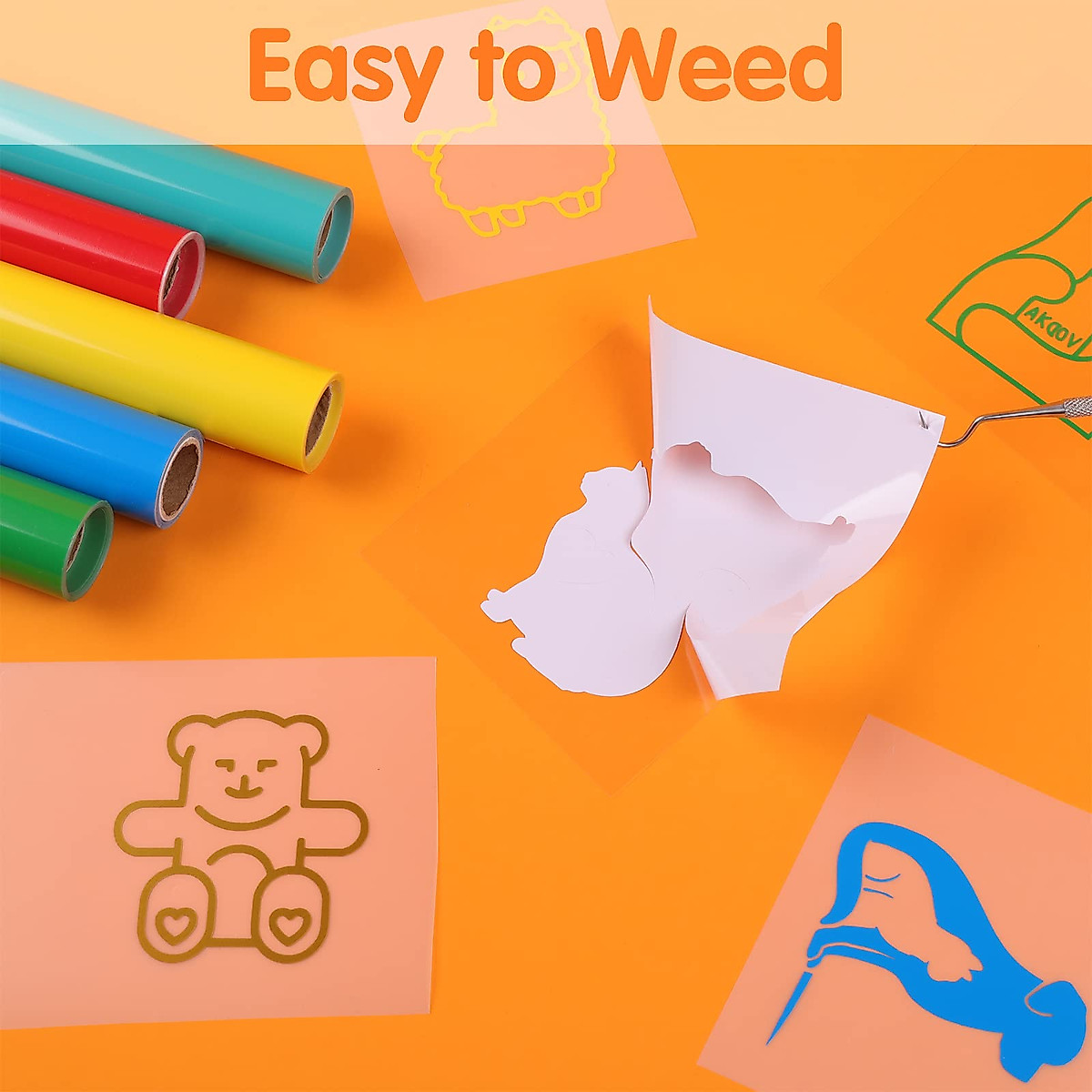 HTVRONT Permanent Vinyl for Cricut - 13Pack Multi-Colors Permanent Adhesive Vinyl Rolls, 12" x 3 ft Craft Adhesive Vinyl for Cricut +1 Transfer Tape for Vinyl, Silhouette, Cameo Cutters