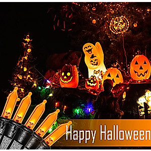 Orange LED Halloween String Lights 100 Outdoor Indoor Mini Christmas Tree Lights Set 26.9 Ft Black Wire Halloween Harvest Fall Lighting Holiday Décor Decorations