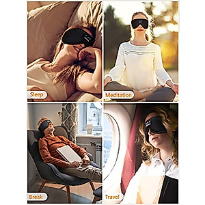 Sleep Headphones Bluetooth Headband, MOITA Sleep Eye Mask for Sleeping, Wireless Sleep Headphones, Cozy Band with Speakers Bluetooth Earphones, Gift for Side Sleeper, Travel, Meditation, Insomnia