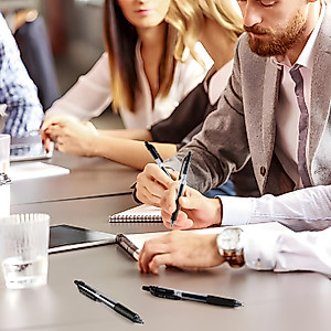 Black Gel Pens, 46 Pack(20 Gel Pens with 26 Refills) Lineon Retractable Medium Point Gel Pens Smooth Writing with Comfortable Grip for Office School