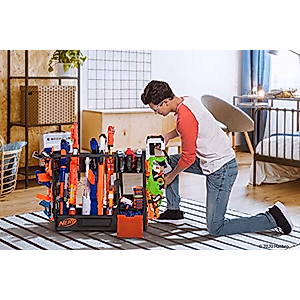 Nerf Elite Blaster Rack - Storage for up to Six Blasters, Including Shelving and Drawers Accessories, Orange and Black - Amazon Exclusive