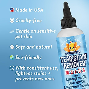 Bodhi Dog Tear Stain Remover | Removes Dog & Cats Tears, Saliva & Mucus Stains | Safe Gentle Solution for Fur and Delicate Coats | Made in USA, 8oz