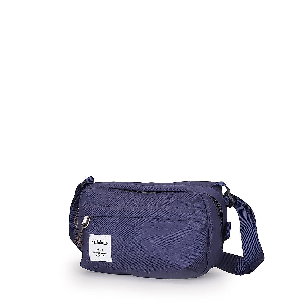 Hellolulu HOLLIS Zippered Compact Crossbody Bag, Water Resistant Lightweight For Daily Use Travel Men Women, Roomy for Wallet Purse Phone, Dark Blue