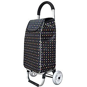 YGCBL Multifunction Portable Hand Trucks,Trolleyshopping Trolley Aluminum Alloy Oxford Cloth Foldable Bearing Crystal Wheel Waterproof Wear-Resistant, Load 40 Kg, 7 Colors,a