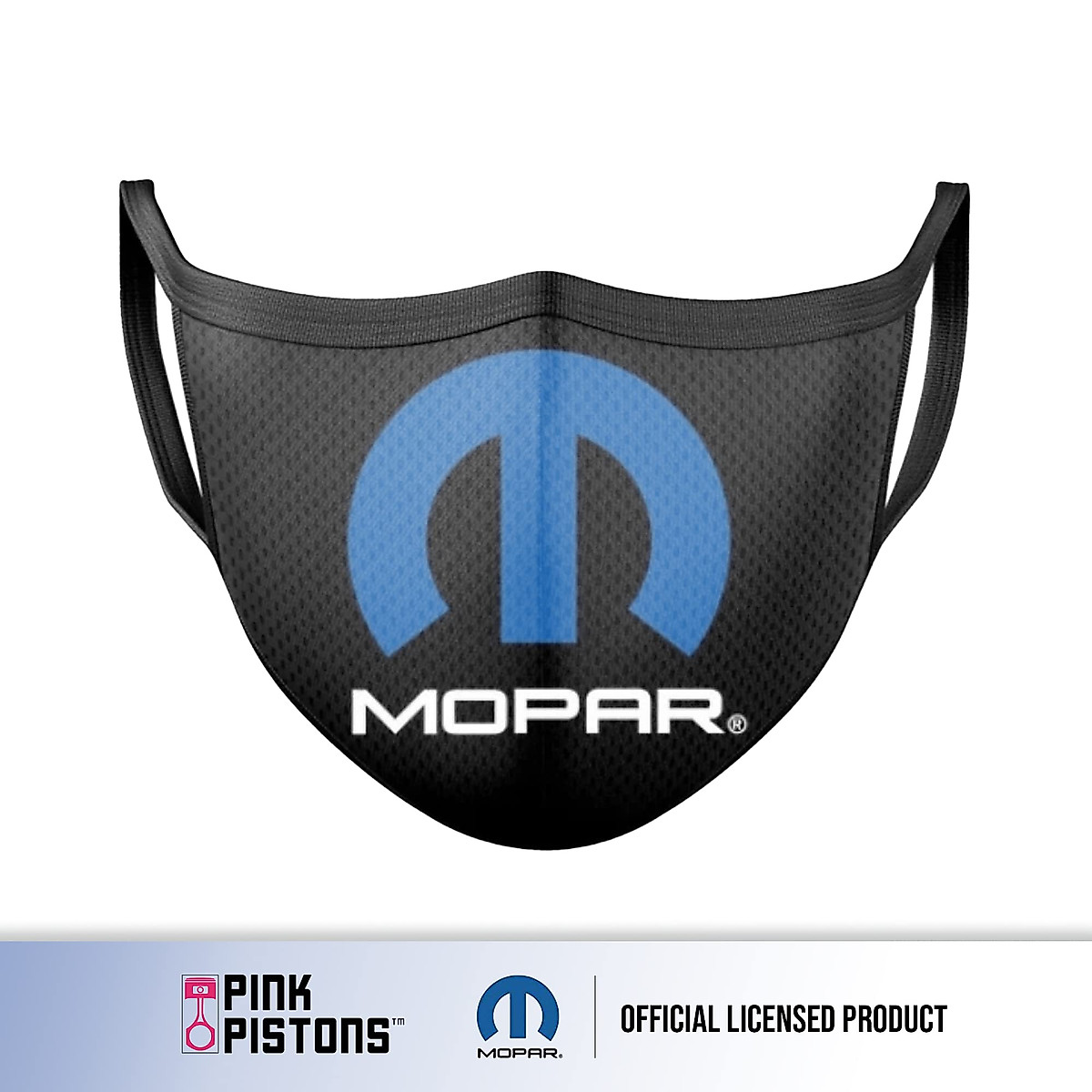 PINK PISTONS Mopar Mask Classic Breathable Face Masks & Dust Cover w/Outer Knit Mesh Filter & Adjustable Soft Elastic Earloops - Inner & Middle Cotton Layer - Protective Washable & Reusable