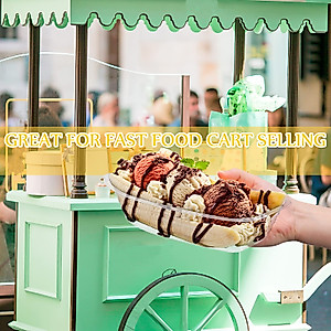 Rtteri Banana Split Boat Plate 12oz Disposable Ice Cream Sundae Bowls Banana Split Bowls Clear PET Plastic Splits Bowl Tray for Kid Party Dish Dessert Birthday Carnivals Gelato Home (200 Pcs)