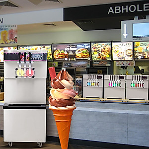 Kolice Commercial ETL 3 flavors soft ice cream machine,yogurt soft serve ice cream machine,ice cream machine-2+1 mixed flavors, full transparent dispenser,upper tanks refrigerated
