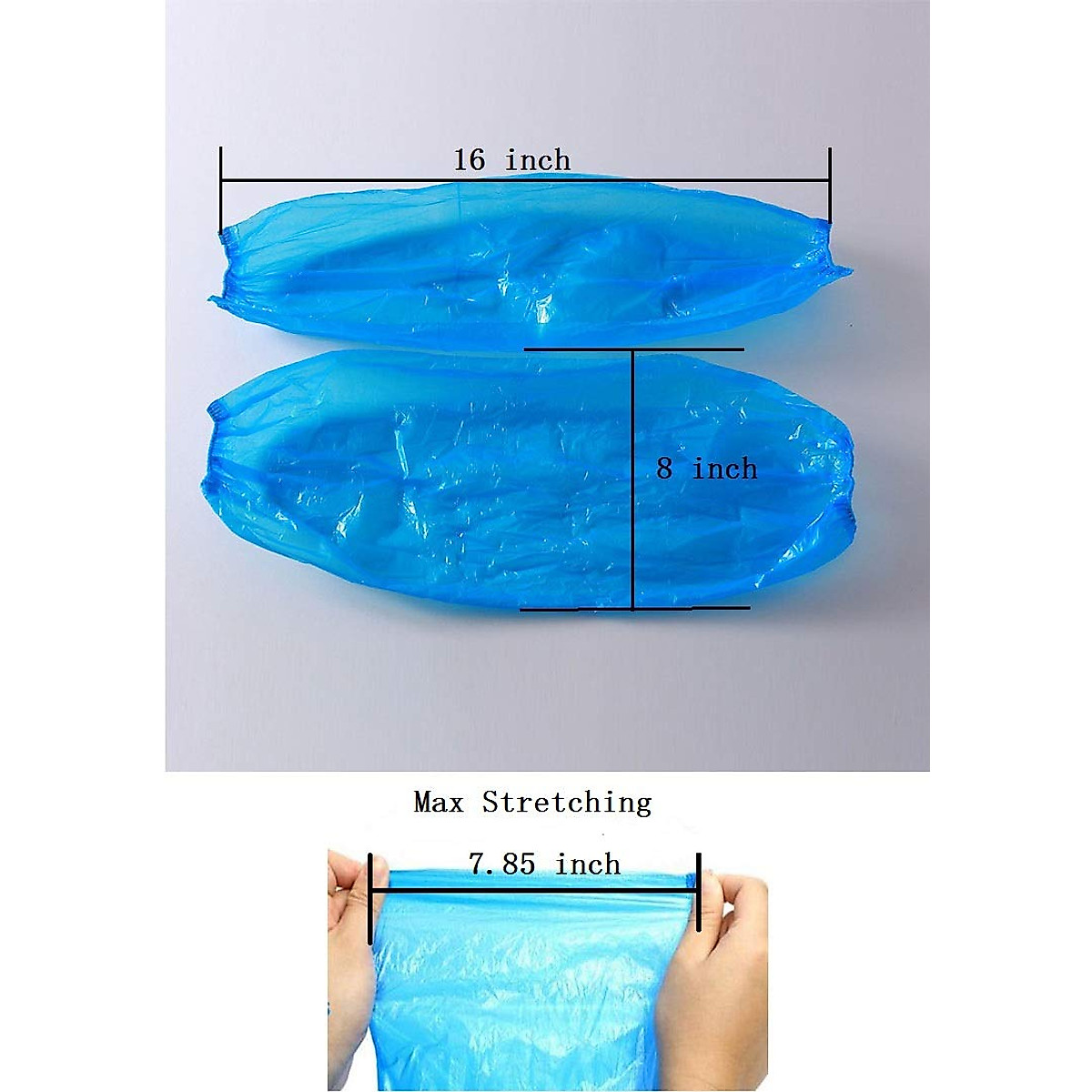 ZMDREAM Pack of 100 Disposable Plastic Sleeves Covers Arm Protectors Blue 16"