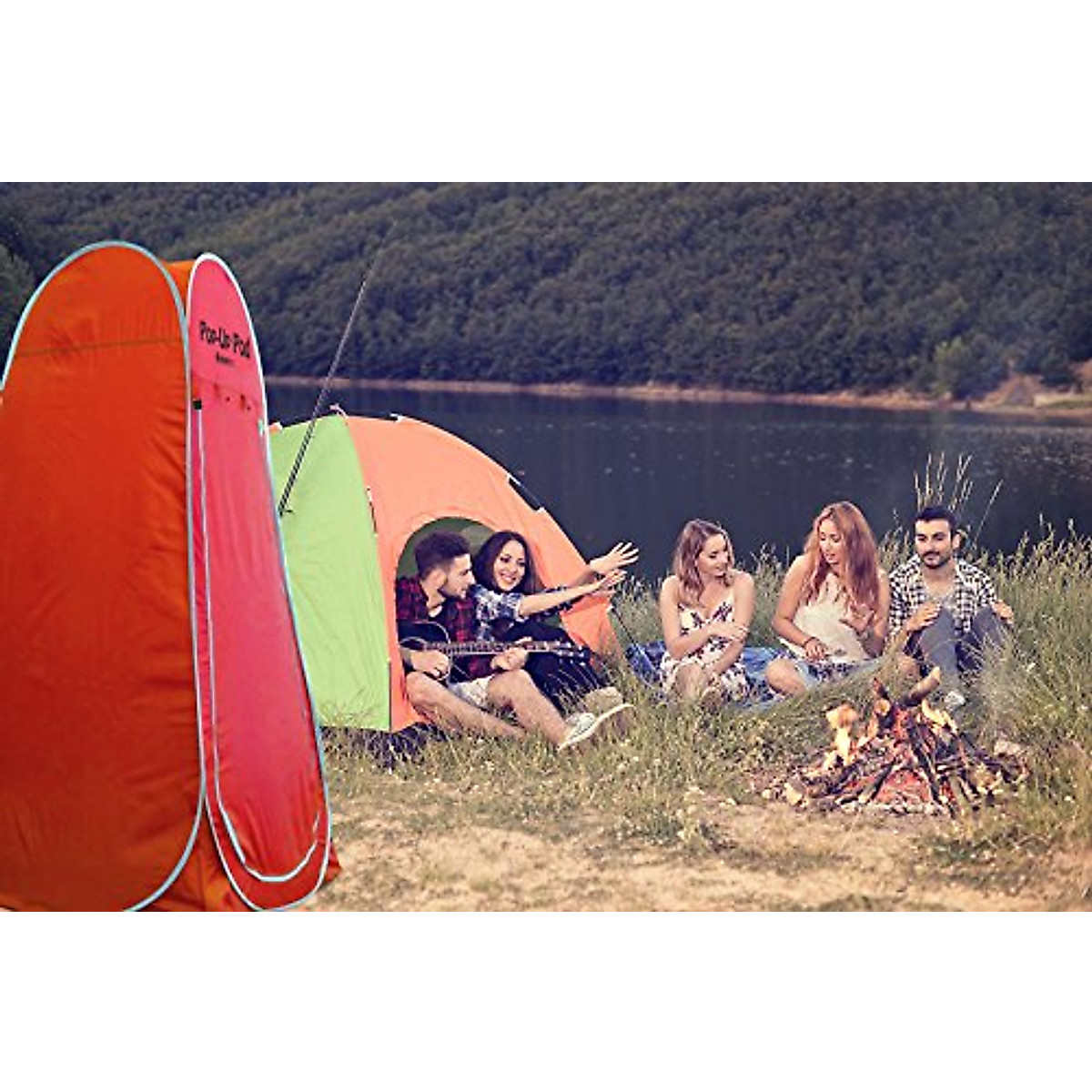 GigaTent Pop Up Pod Changing Room Privacy Tent – Instant Portable Outdoor Shower Tent, Camp Toilet, Rain Shelter for Camping & Beach – Lightweight & Sturdy, Easy Set Up, Foldable (Red)