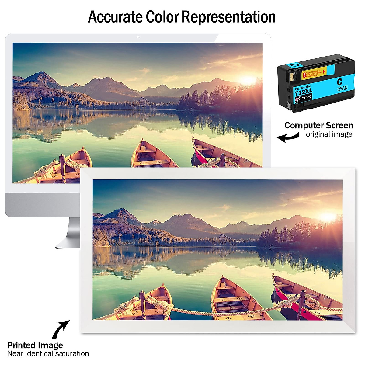 Cartlee Compatible Ink Cartridges Replacement for HP 712 712XL Ink Cartridges for HP for DesignJet T230 T250 T630 T650 Studio Plotter Printers (1 Cyan)