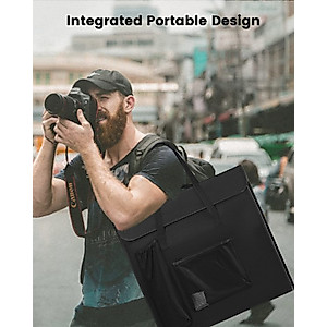 Fasonic 24"x24" Photo Studio Light Box for Photography, Foldable Bi-Color Dimmable Shooting Tent Kit with 240 LED Lights, 3000-6500K Lighting Booth, 6 Color Backdrops