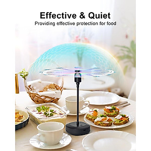 Edvision 4 Pack Food Fan for Table, 2000mAh USB Powered Rechargeable Food Fan, Portable Fan with Flexible Goose-Neck and Soft Blades, Quiet Table Food Spinner for BBQ, Picnic, Patio, Parties, Outdoor