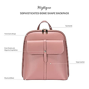 MMS Brands Miztique The Chloe Backpack Purse for Women, Sleek Shoulder Bag, Soft Vegan Leather - Blush