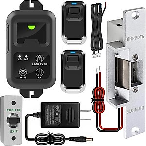 UHPPOTE 2.4GHz WiFi Electric Stike Access Control Door Lock Kit System Remote and Smartphone app Control