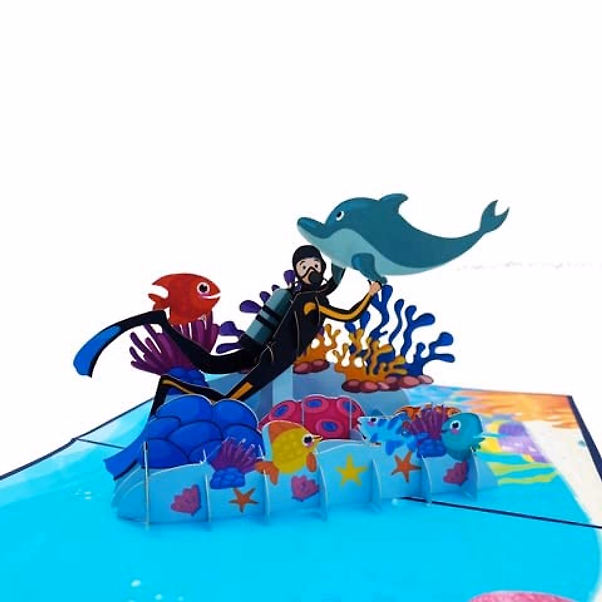 ETA 3D Under the Ocean Pop Up Card for Diver, 3D Birthday Pop up Card for Diving Lover, Ocean Lover or Diver or Diving Coach, Son Grandpa Father Dad Husband Friend Colleague, Father Day Card, H13