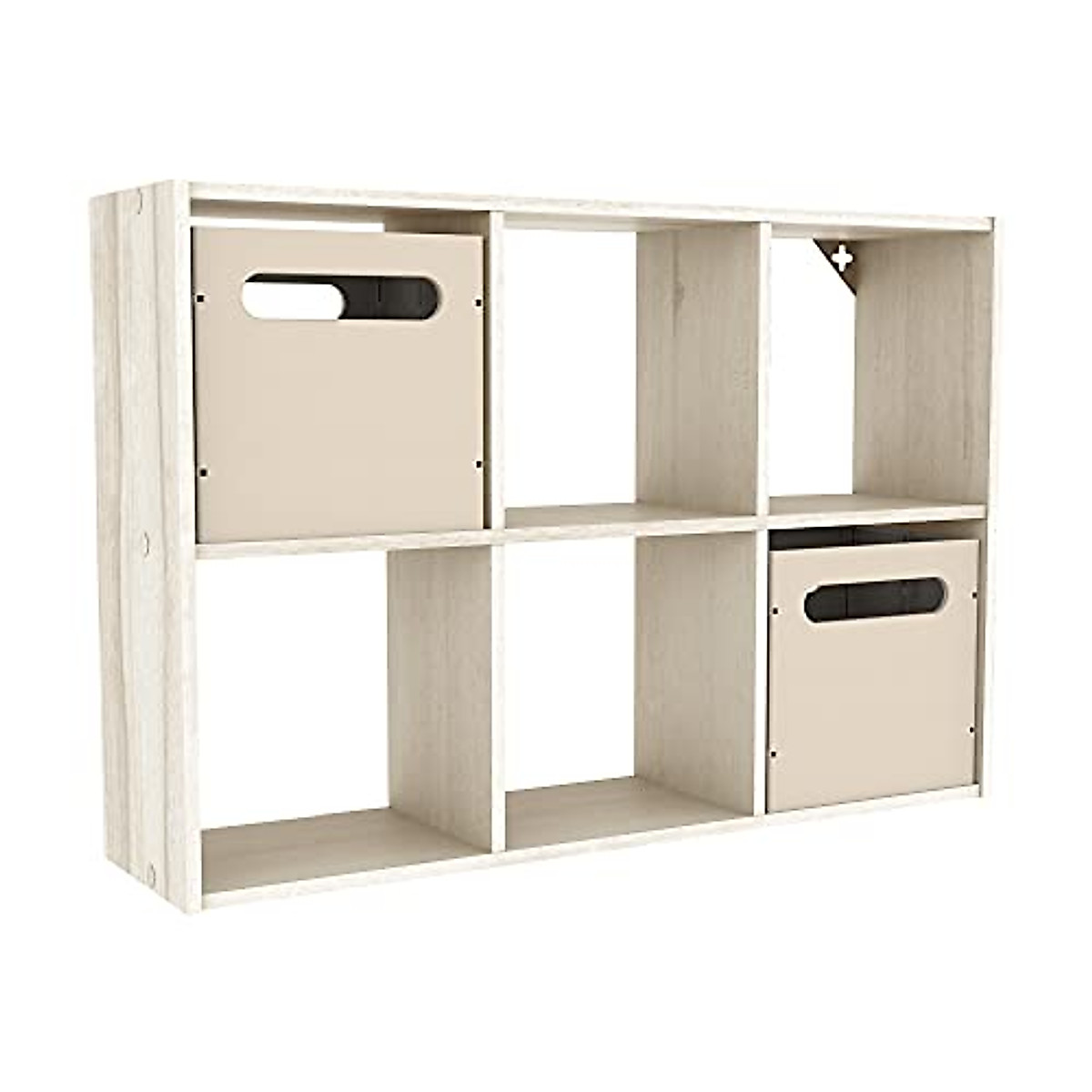 ClosetMaid 5430 Mini 6-Cube Desktop or Wall Mount Organizer, Bleached Walnut