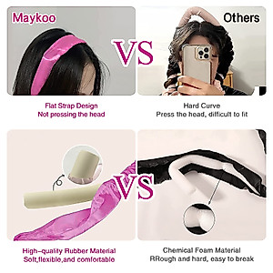 Heatless Hair Curlers Tik Tok Hair Rollers for Long & Short Hair No Heat Curling Rod Headband Silk Curls Sleep in Overnight, Soft Rubber Rollers with Hair Clips & Scrunchie DIY Hair Styling Tools Kit