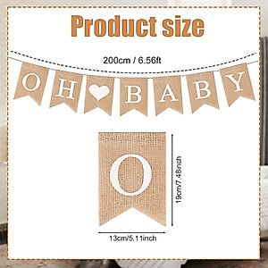 Baby Burlap Banner, Rope 78 Inch Oh Baby Burlap Banner Backdrop Baby Sign for Baby Shower Decorations and Gender Reveal Party