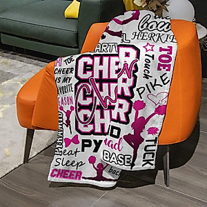 Yiyeqiu Cheer Blanket Cheerleader Blanket for Girls 50"x60" Cheerleader Gifts Throw Blanket Cheer Gifts for Cheerleaders Cheerleading Blanket for Teens Cheerleading Gifts for Kids Sofa Couch