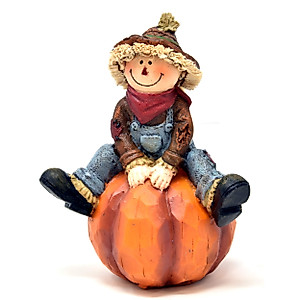 Gift Boutique Thanksgiving Fall Scarecrows Table Decor Figurines with Pumpkins Set of 3 Autumn Harvest Gifts Home Office Party Supplies Centerpiece