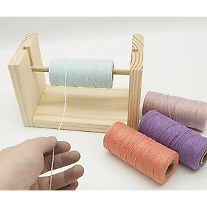 WellieSTR 1PC (M/20cm) Wooden Crochet Yarn Holder, Revolving Yarn Storage for Crochet Yarn Ball Knitting & Crochet Supplies, Horizontal Wood Yarn Ball Holder