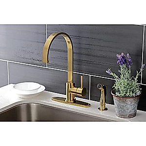 Kingston Brass LS8713DLSP Concord Kitchen Faucet, Brushed Brass