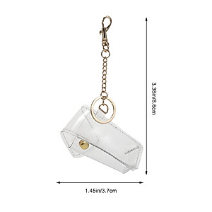 VALICLUD Clear Lipstick Keychain 2 pack keychain holder lip balm keychain holder keychain cap Keychain Clear