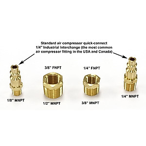 Industrial Style Plug to Male NPT Fittings | Adapters to Winterize Blow out Backflow Preventer and Pressure Vacuum Breaker (PVB) for Sprinkler Systems (Solid Lead-Free Brass)