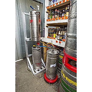 Slim Beer Keg Dolly Sturdy Rolling Cart for Keg Transportation and Storage of Slim Quarter Barrel Kegs
