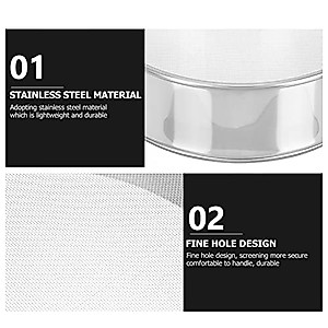 HANABASS 2 pieces Stainless Steel Sand stainless steel flour sieve stainless steel soil sieve mesh garden sieve Sieve Round Sieve